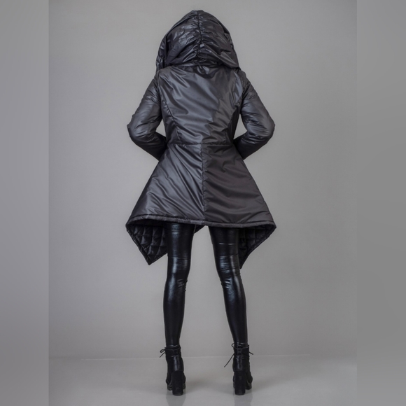 Jackets & Coats | Avant Garde Black Quilted Winter Coat Shawl Collar ...